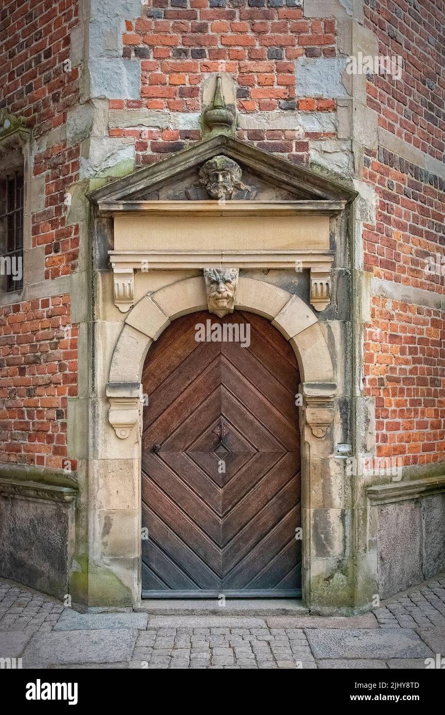The details of beautiful Frederiksborg castle in Hillerod, Denmark ...