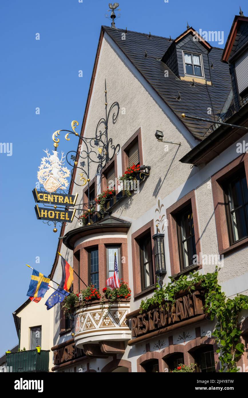 Central Hotel, Rudesheim, Germany Stock Photo - Alamy