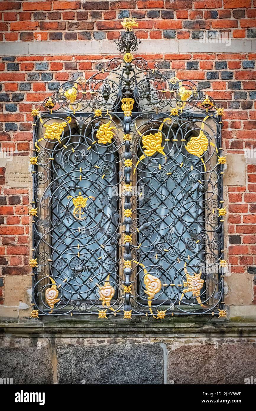 The details of beautiful Frederiksborg castle in Hillerod, Denmark ...