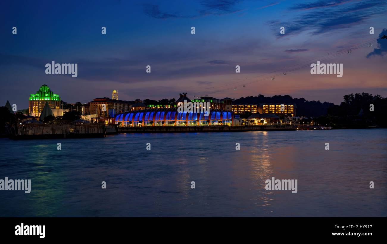 A mesmerizing night view of Sentosa Island, Singapore Stock Photo - Alamy