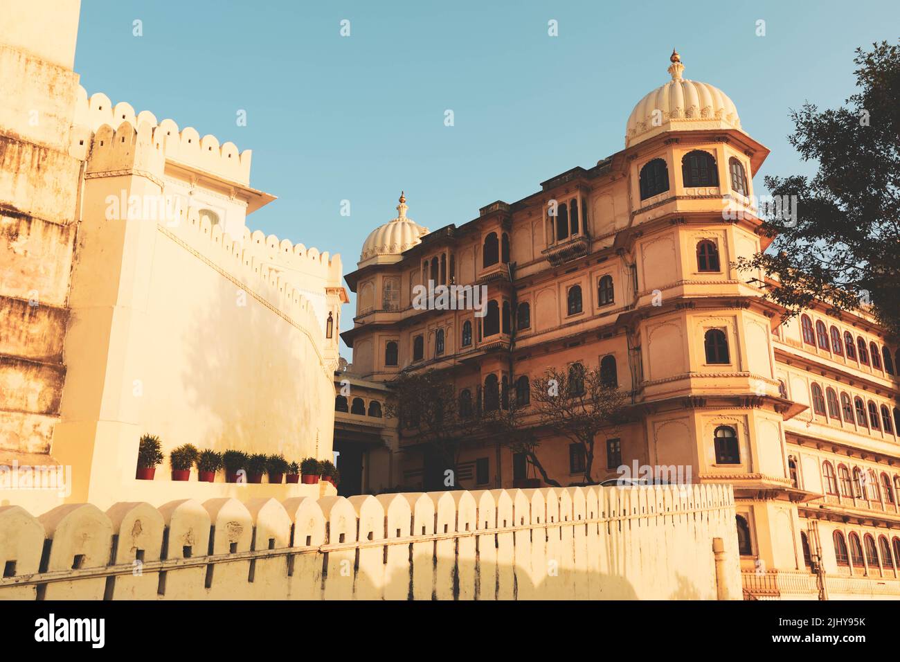 View of Udaipur city palace in Rajasthan, India. The palace is located ...