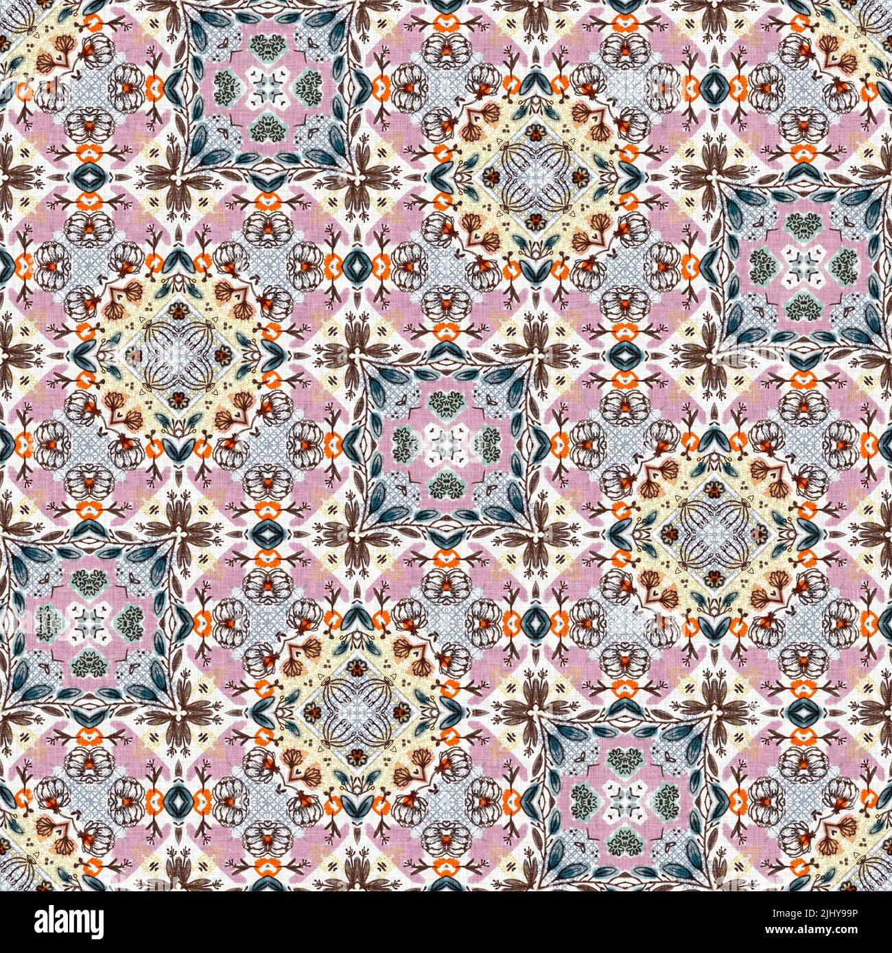 Retro fifties floral french printed fabric pattern for shabby chic home ...