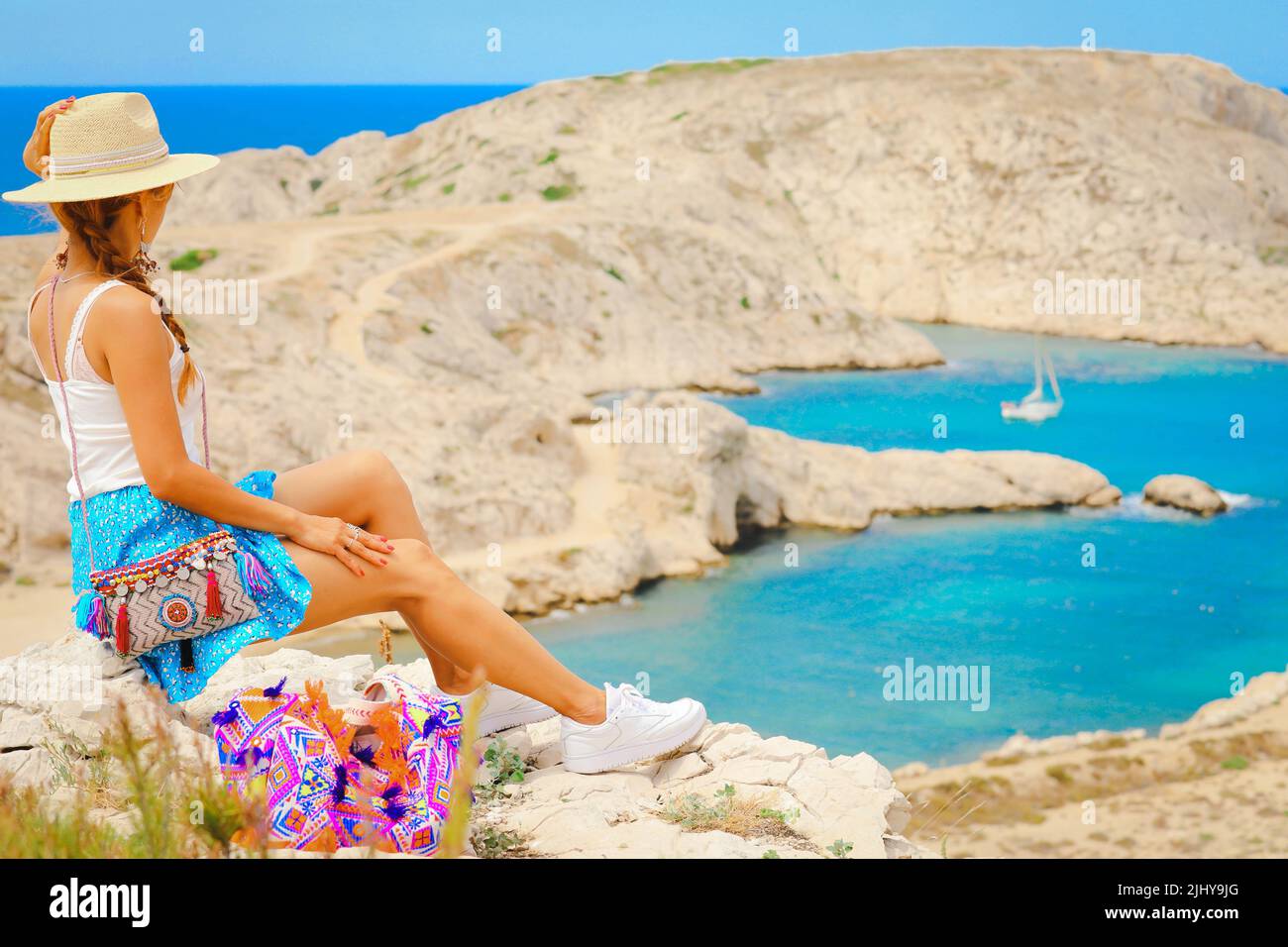 Mediterranean woman water hi-res stock photography and images - Alamy