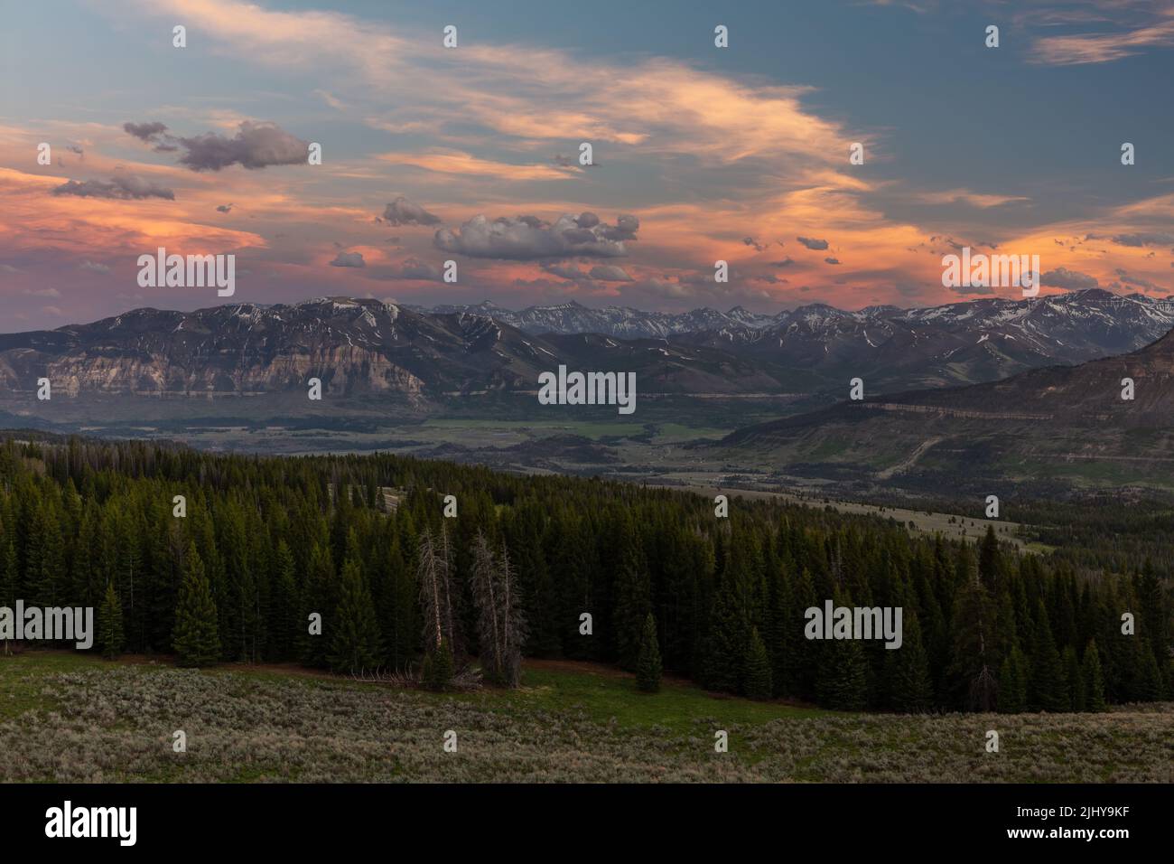 View of the Absaroka Range as seen from an overlook on the Beartooth ...