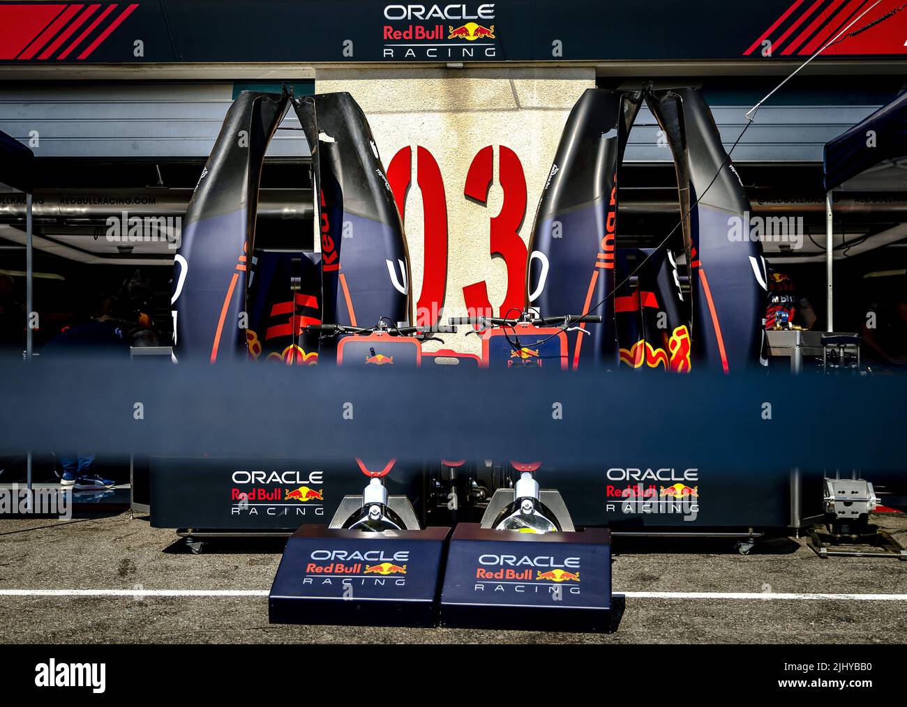 LE CASTELLET - Parts at the garage of Max Verstappen (Red Bull Racing ...