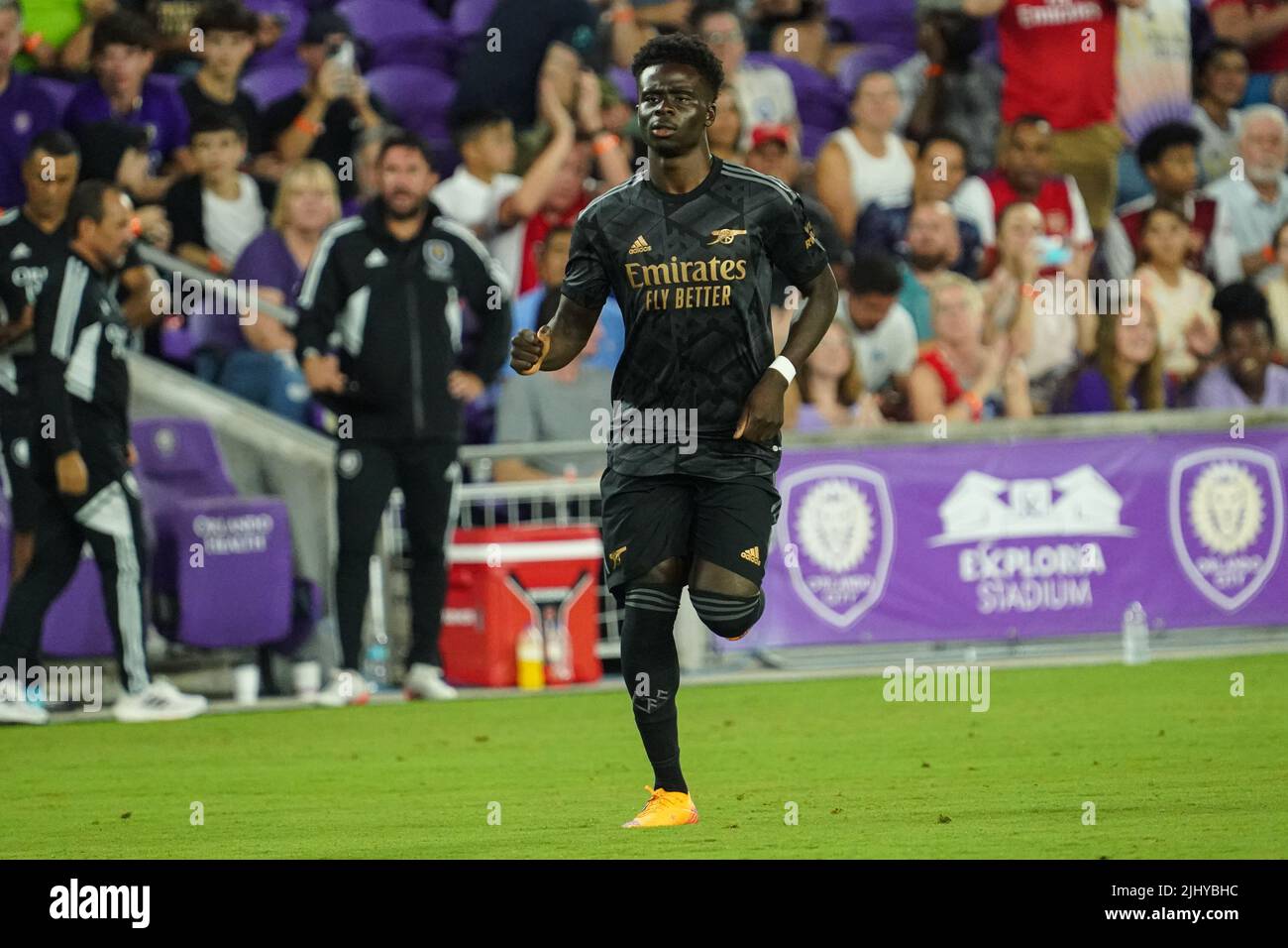 Orlando, Florida, USA, July 20, 2022, Arsenal FC player Bukayo Saka #7 ...
