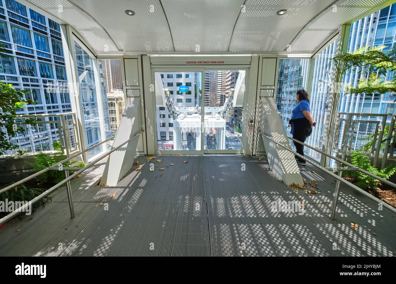 Waiting at the upper park station for the one way cable car, funicular ...