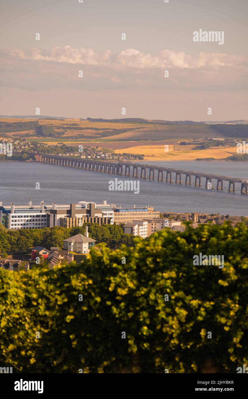 Dundee, UK. June 2022. View of Tay Rail Bridge from The Dundee Law, Law ...