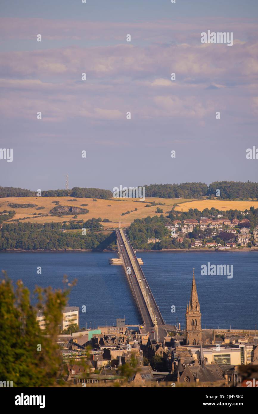 Dundee, UK. June 2022. View of Tay Rail Bridge from The Dundee Law, Law ...