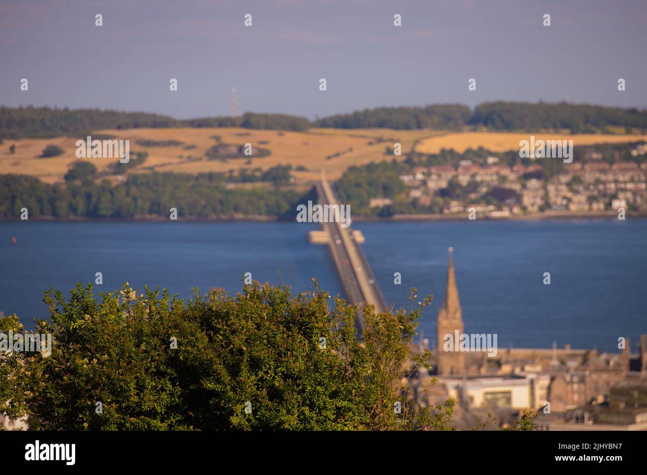 Dundee, UK. June 2022. View of Tay Rail Bridge from The Dundee Law, Law ...
