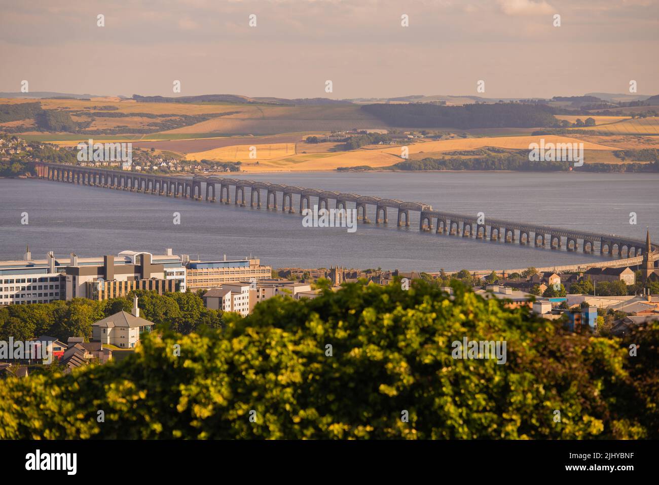Dundee, UK. June 2022. View of Tay Rail Bridge from The Dundee Law, Law ...