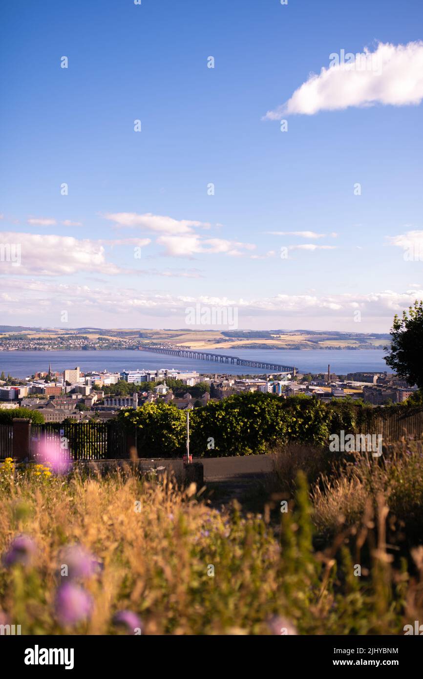 Dundee, UK. June 2022. View of Tay Rail Bridge from The Dundee Law, Law ...