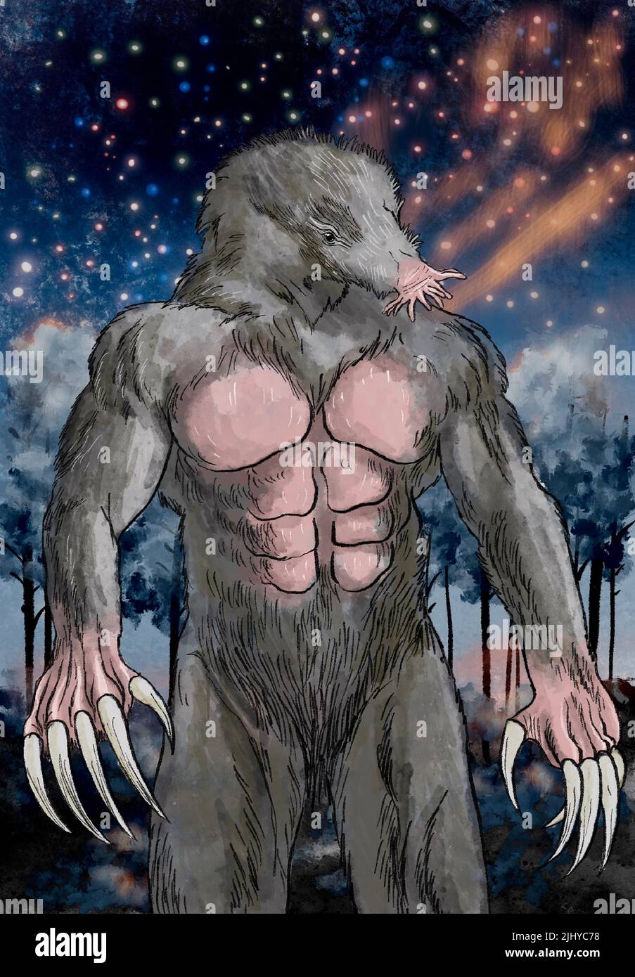 mole man illustration Stock Photo - Alamy
