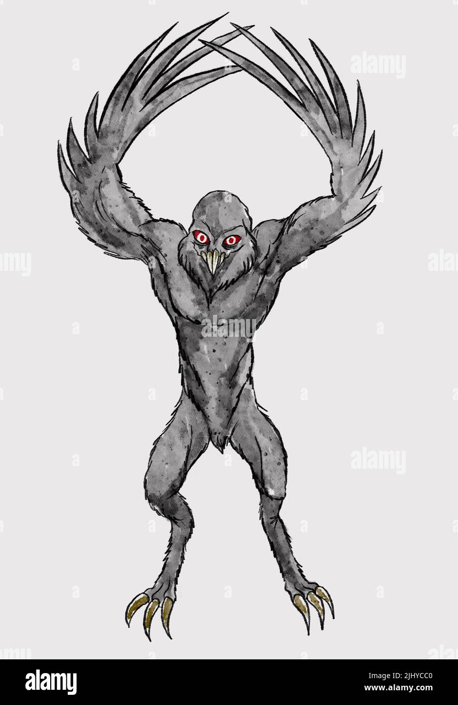 moth man illustration Stock Photo - Alamy