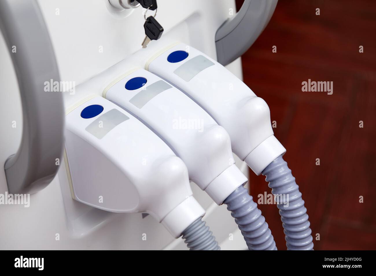 Skin Treatment Laser Equipment. Medical Worker Sets Indices On Screen ...