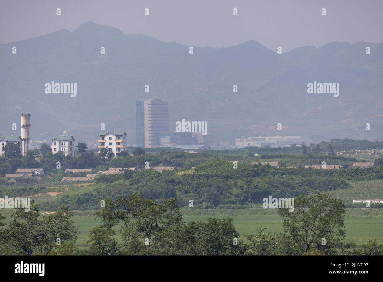 19 July 2022 - Panmunjom, South Korea : Buildings at the North Korea's ...
