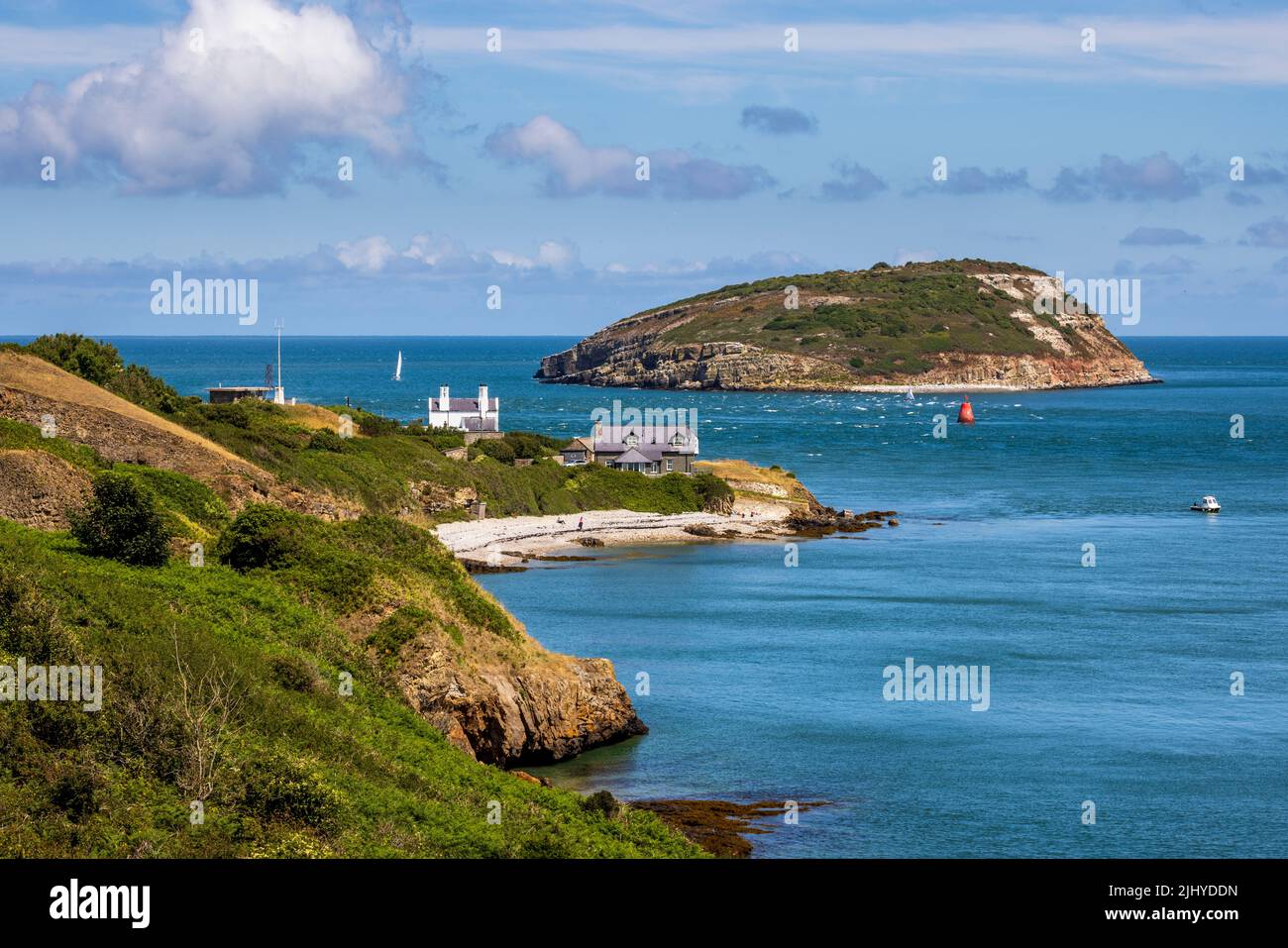 Penmon Point and Puffin Island from the disused Penmon quarry, Isle of ...