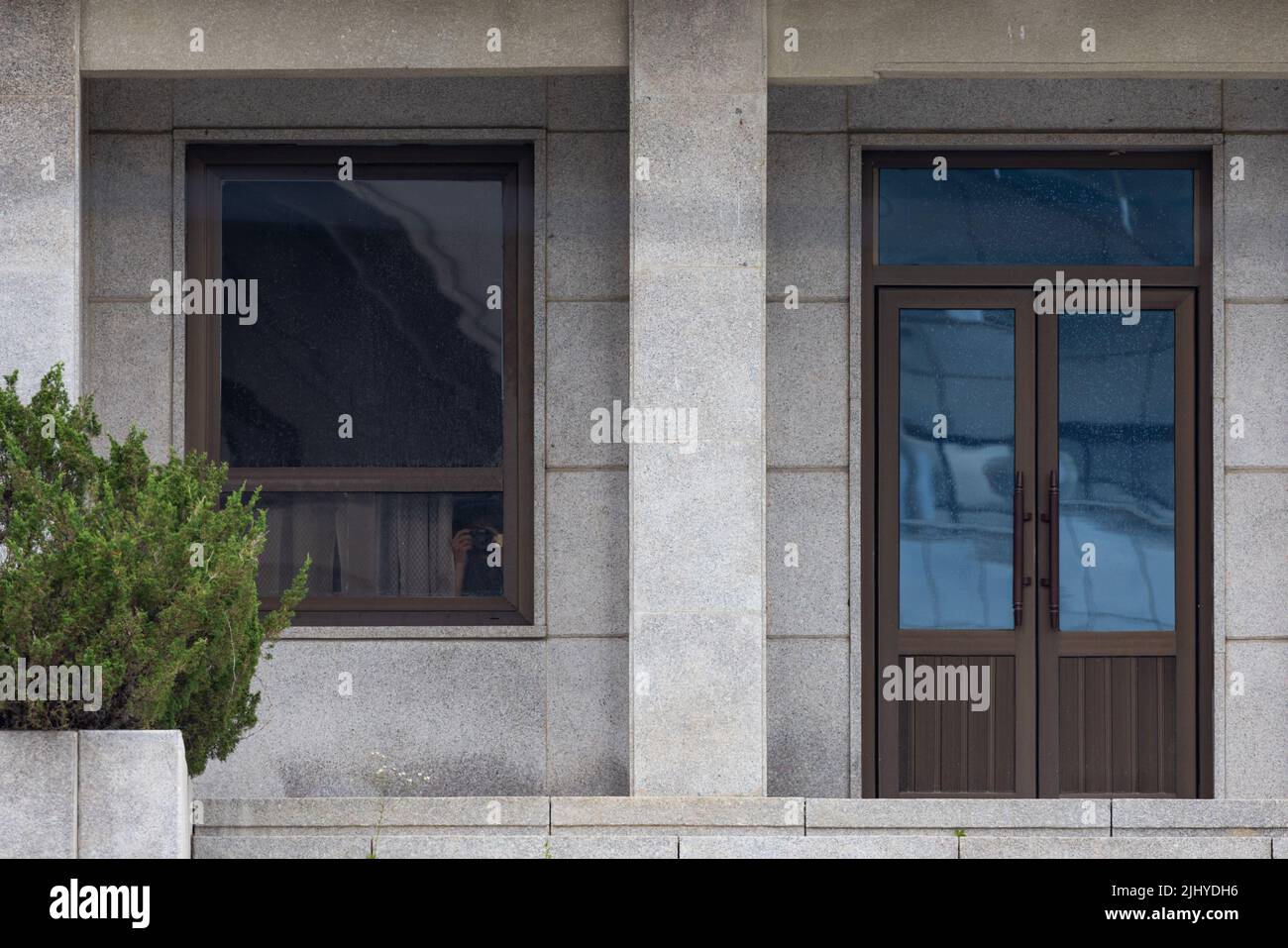 19 July 2022 - Panmunjom, South Korea : A North Korean solider takes a ...