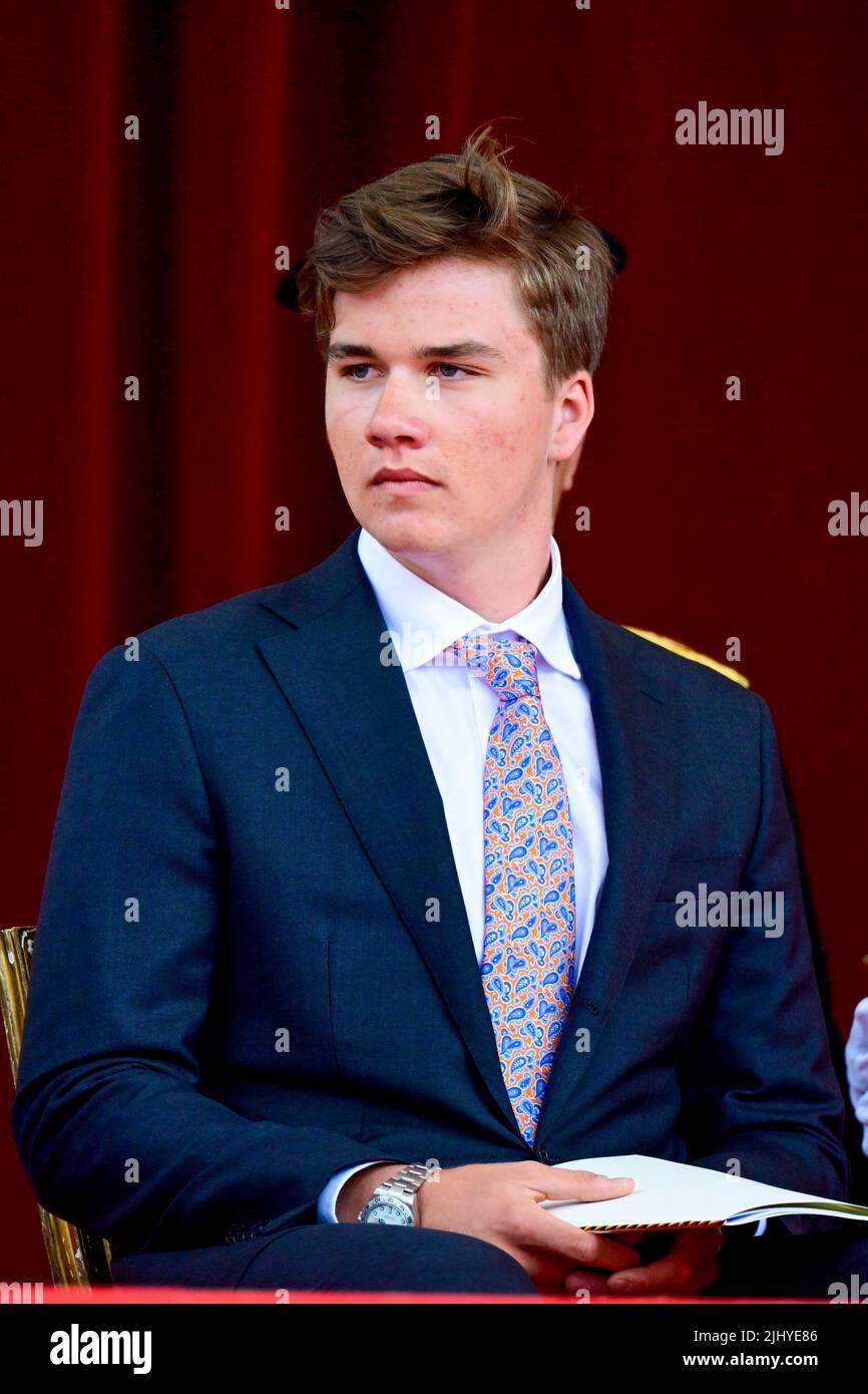 Prince Gabriel of Belgium attending Belgian National Day 2022 in ...