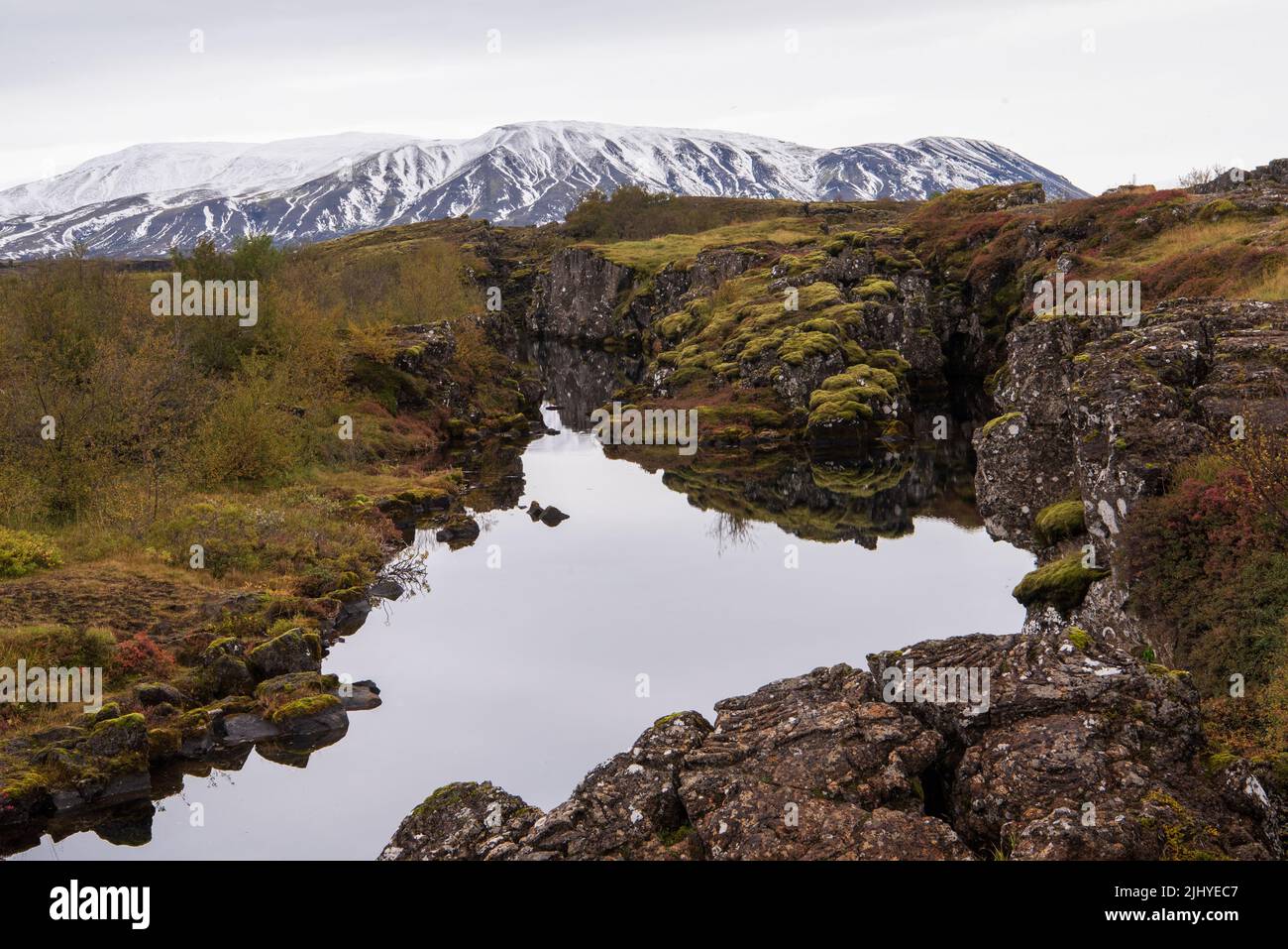 One of many water-filled fissures created by the movement of the ...