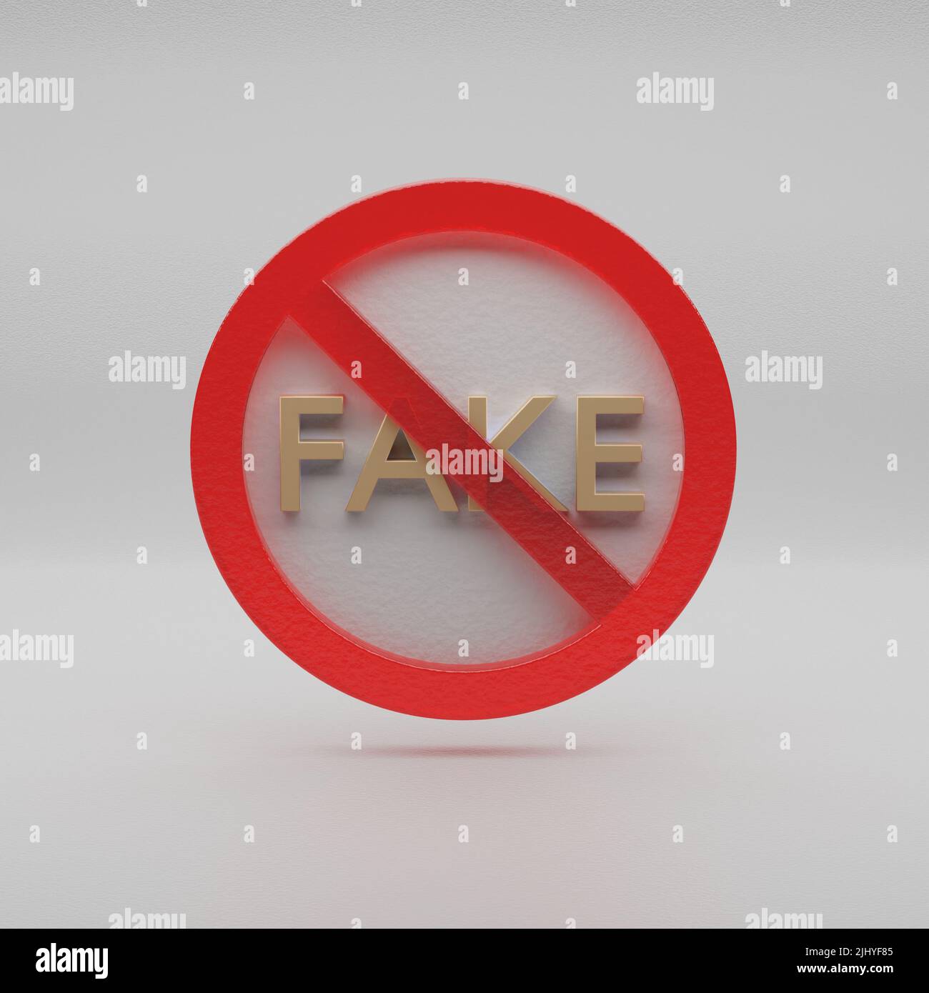 Beautiful abstract illustration Fake Forbidden, prohibiting sign ...