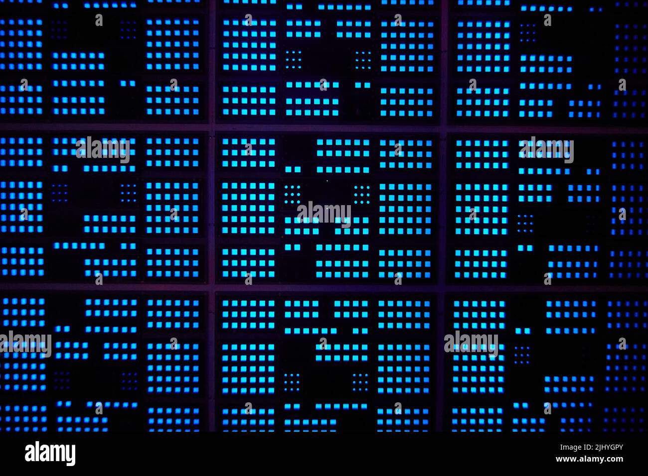 Wall of computer lights in blue Stock Photo - Alamy