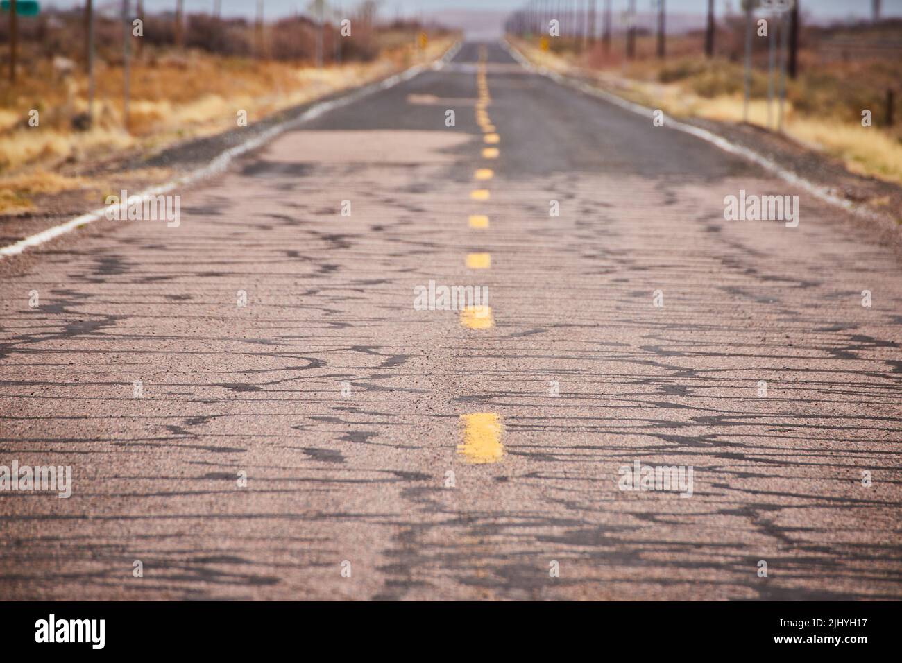 View looking down iconic Route 66 American Highway Stock Photo - Alamy