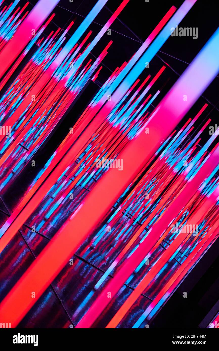 Abstract angled neon lights of blue and red Stock Photo - Alamy