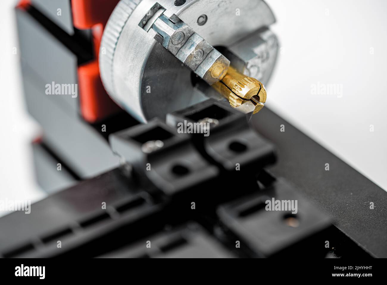 Small diy turning lathe machine for education and hobby Stock Photo - Alamy