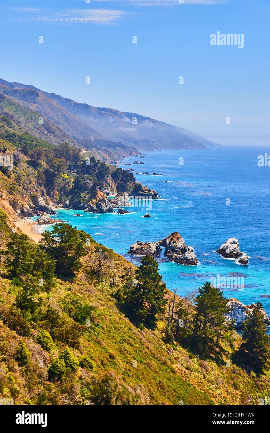 Where the ocean and mountains meet on the west coast Stock Photo - Alamy