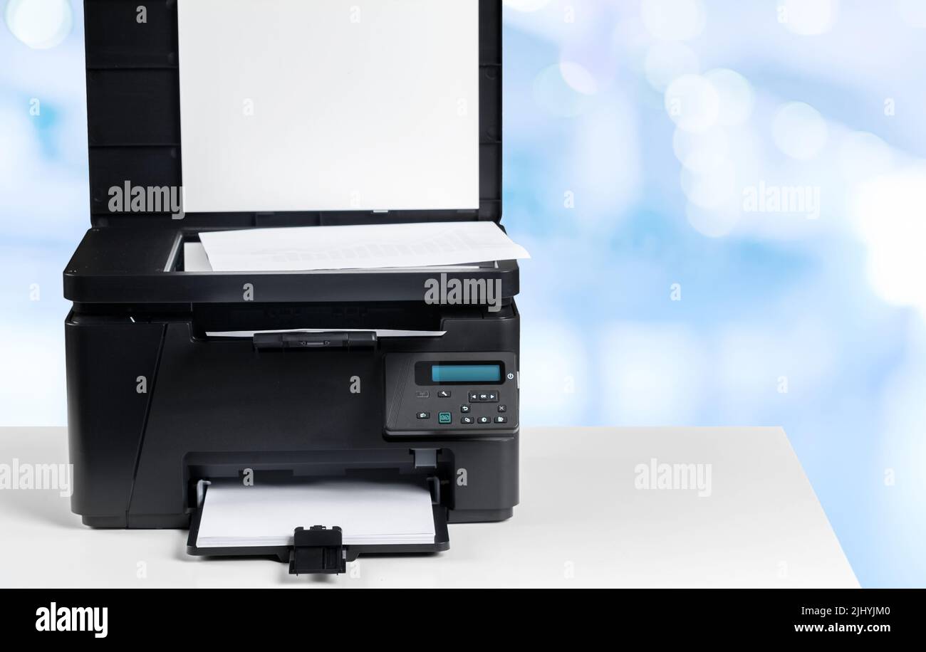 Printer, copier, scanner. Office table Stock Photo - Alamy