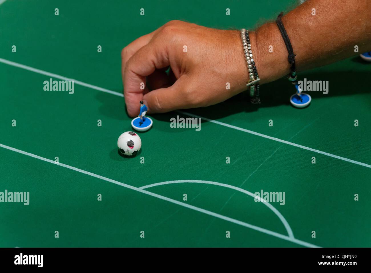 Person Playing Subbuteo Table Football Stock Photo - Alamy