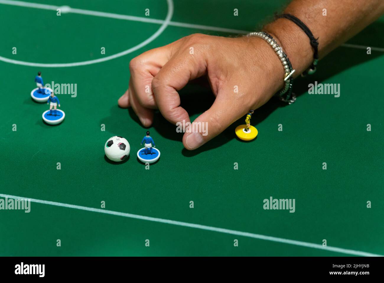 Person Playing Subbuteo Table Football Stock Photo - Alamy
