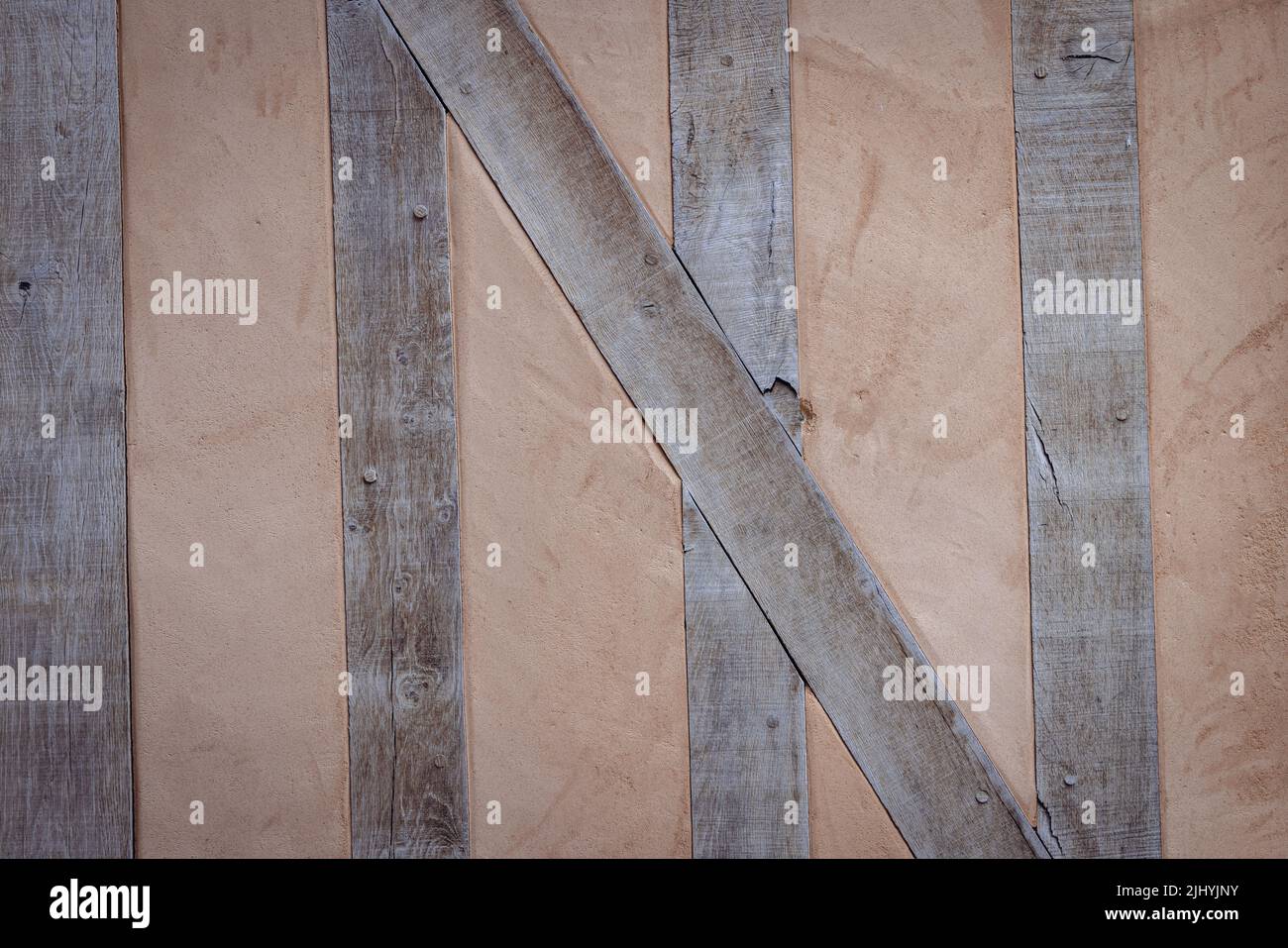Half timbered house background with brown pattern of wood and plaster ...