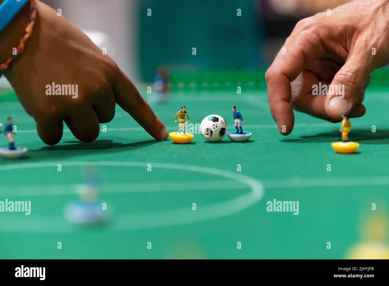 Person Playing Subbuteo Table Football Stock Photo - Alamy