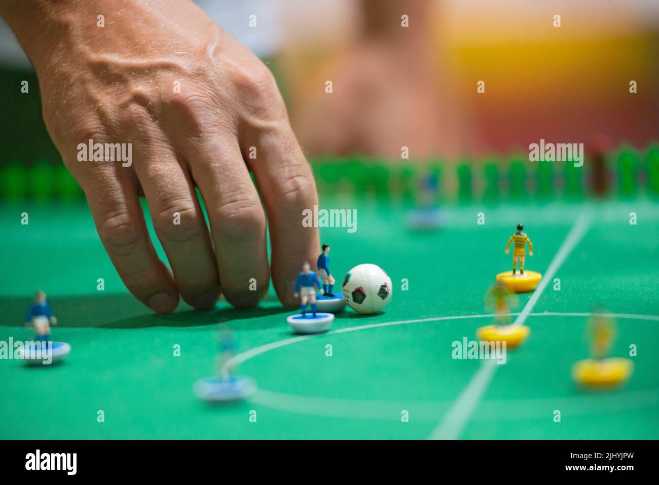 Person Playing Subbuteo Table Football Stock Photo - Alamy