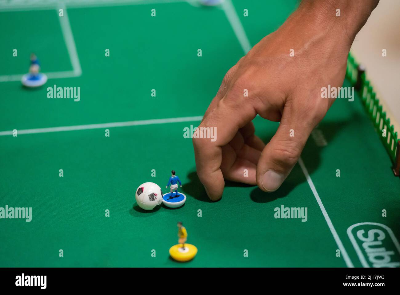 Person Playing Subbuteo Table Football Stock Photo - Alamy