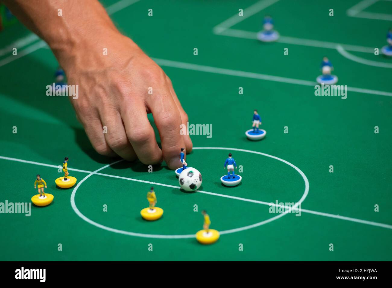 Person Playing Subbuteo Table Football Stock Photo - Alamy