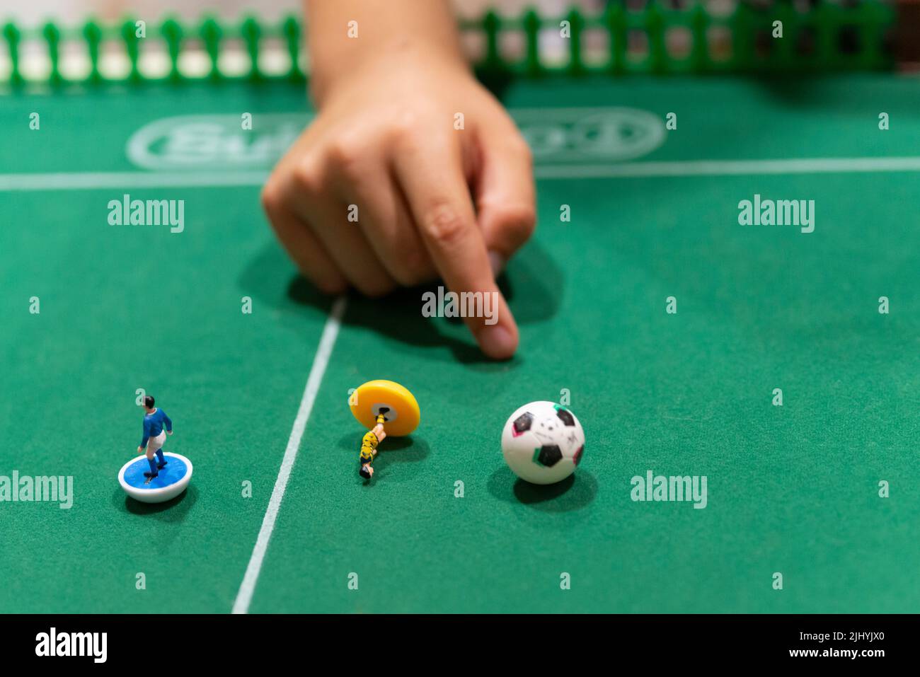 Person Playing Subbuteo Table Football Stock Photo - Alamy