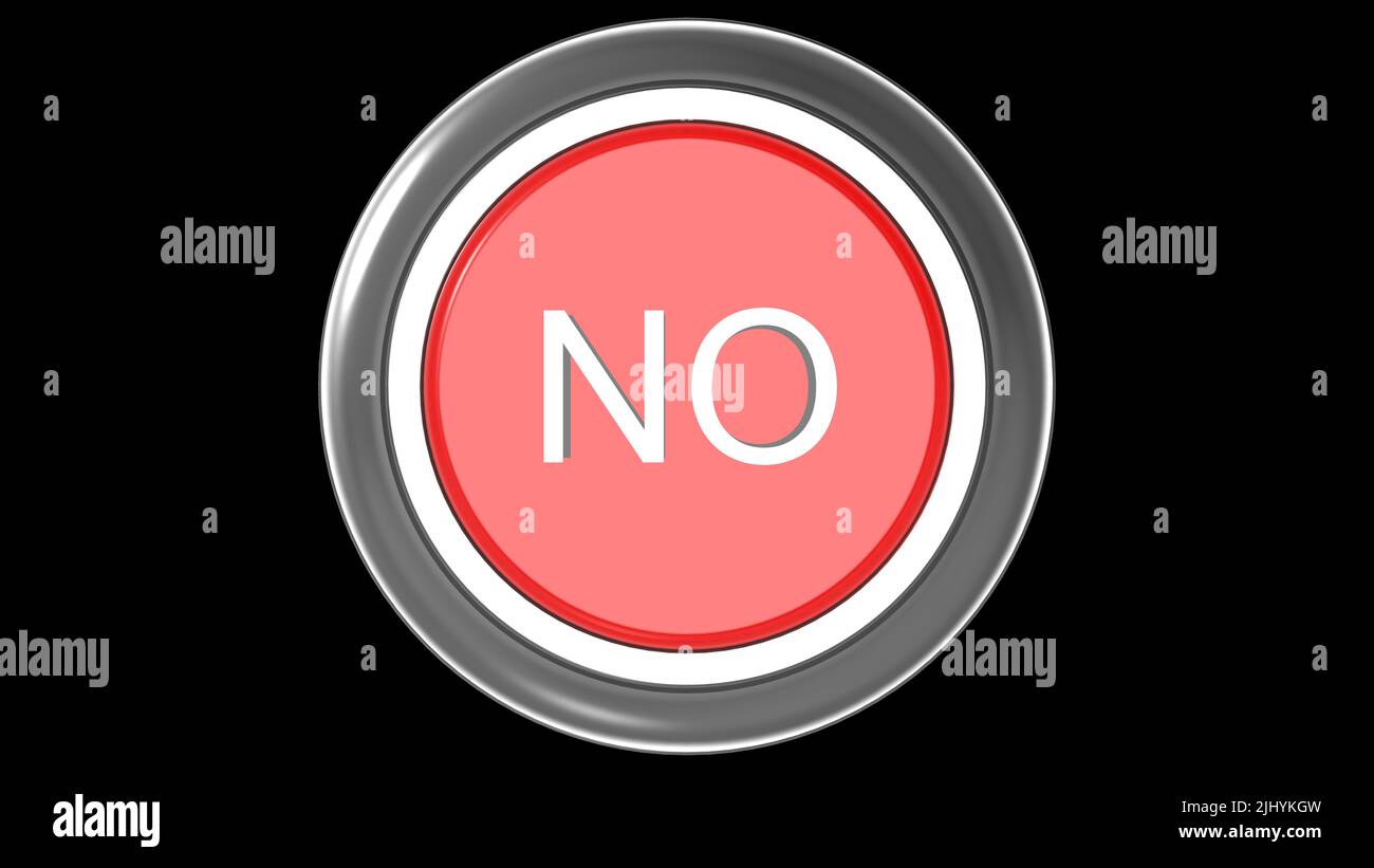 The "no" button white and red isolated Stock Photo - Alamy