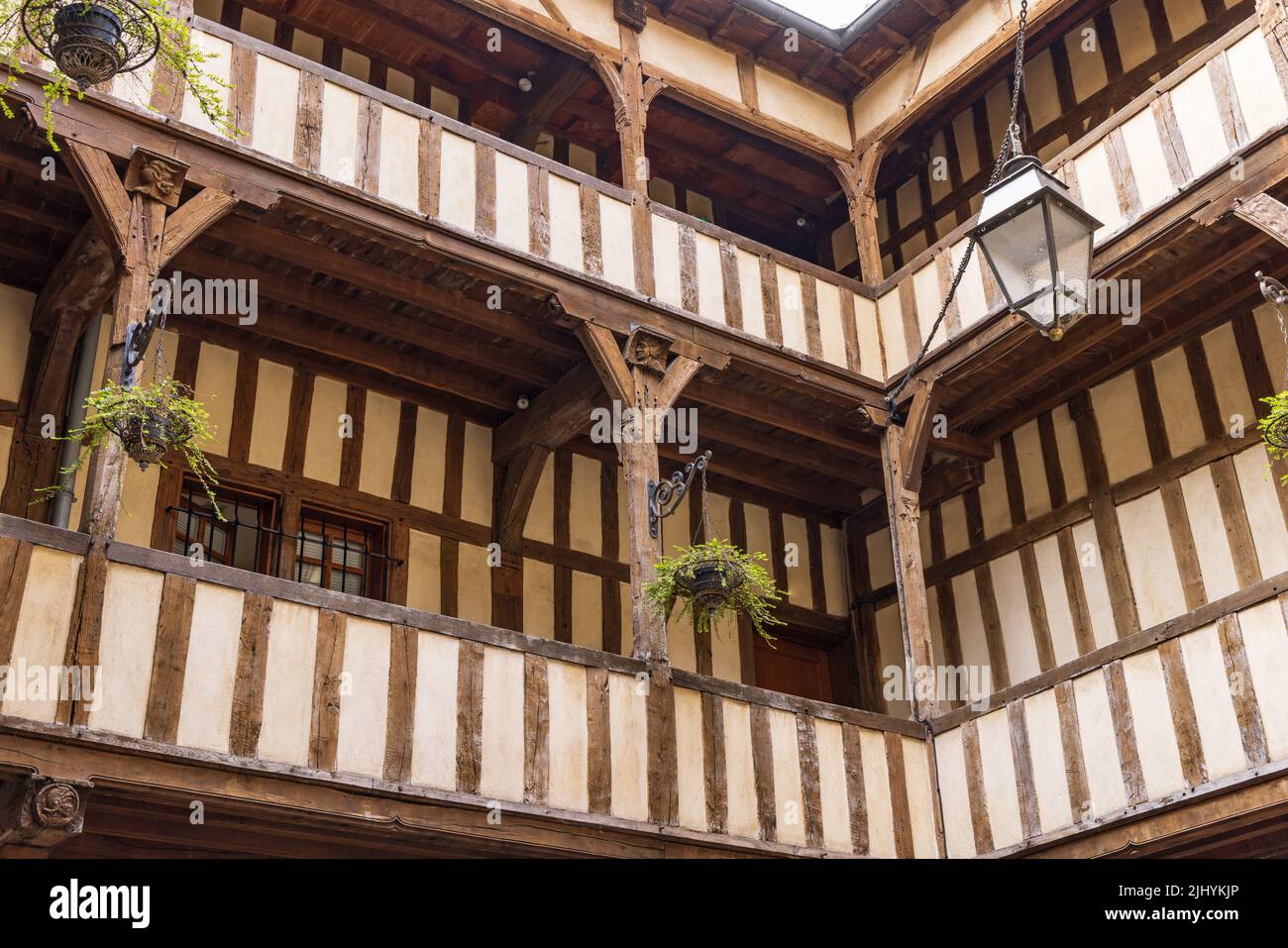 Hotel Mauroy in medieval old town with ancient half-timbered wall from ...
