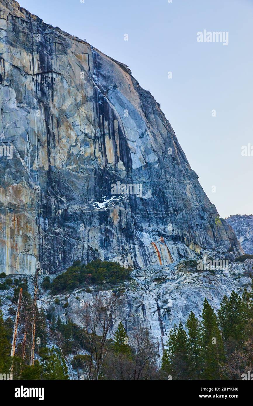 Yosemite El Capitan steep and colorful cliffs Stock Photo - Alamy