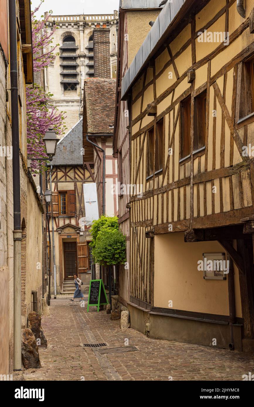 Troyes, France -May 5, 2022: Medieval old town of Troyes Grand Est ...
