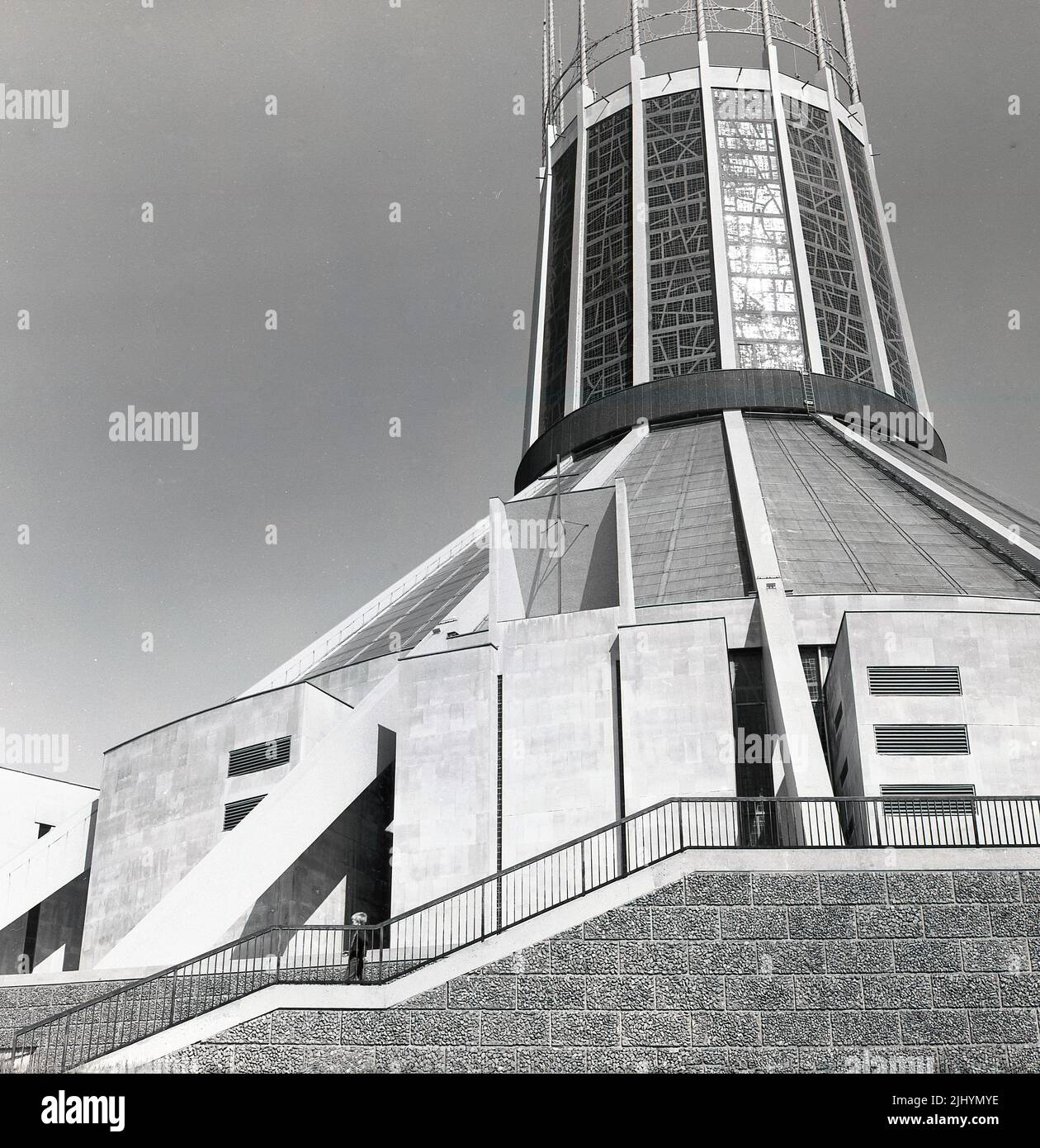 1969, historical, exterior of Liverpool Metropolitan Cathedral ...
