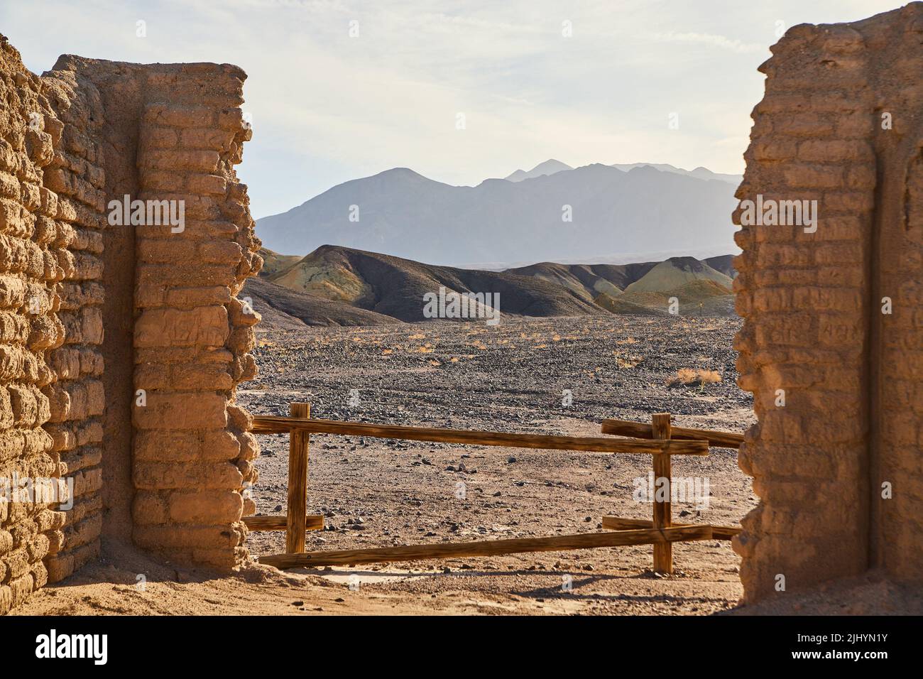 View between stone walls of desert mountains Stock Photo - Alamy