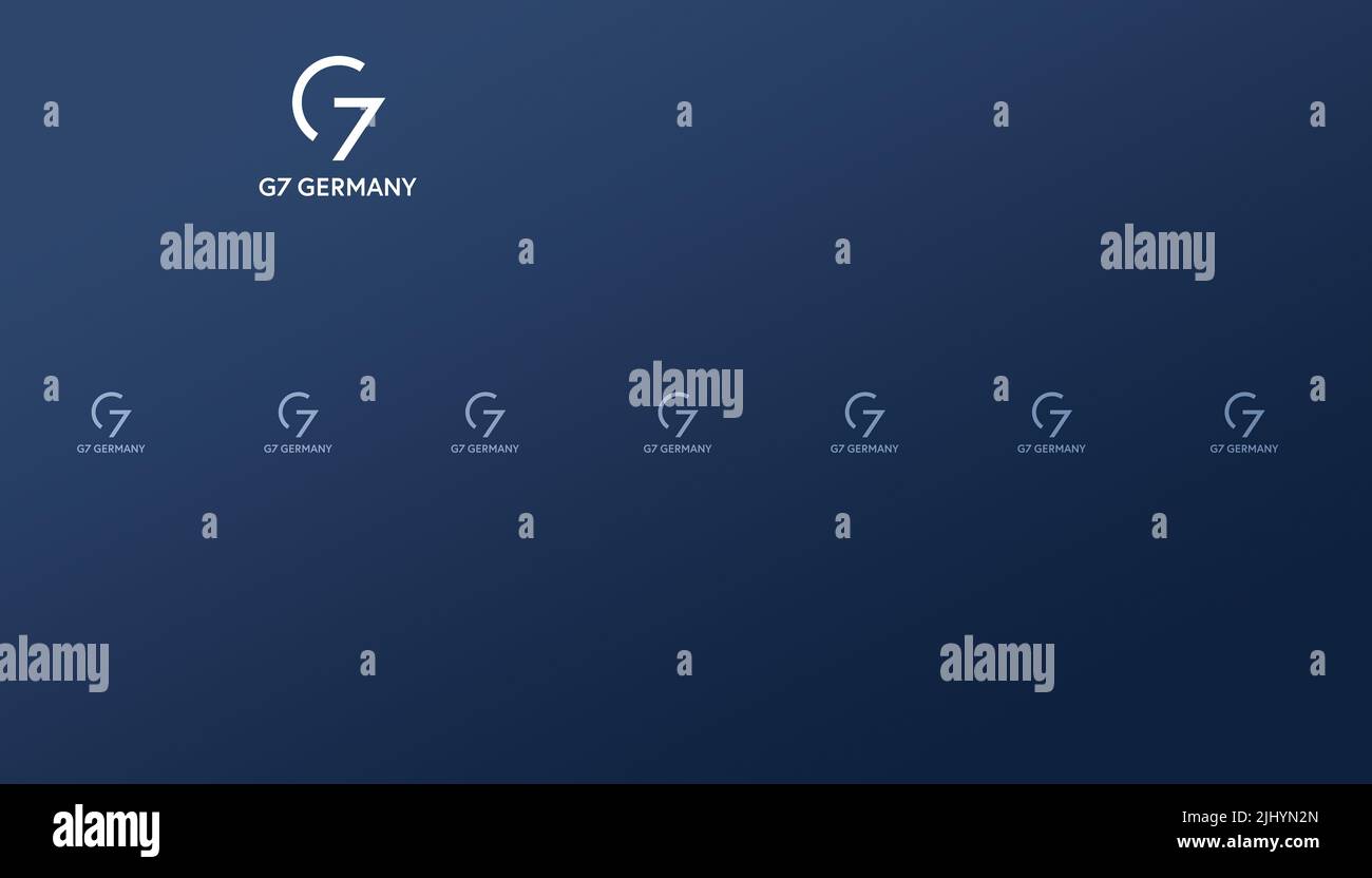 G7 Germany background, background with Group of Seven, blue flag with ...