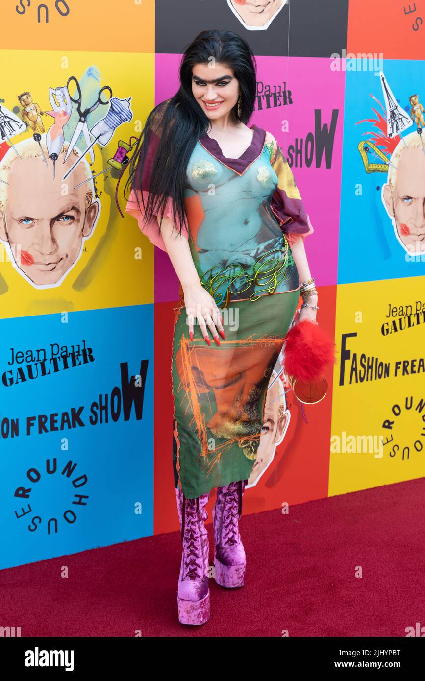 Guest Sophia Hadjipanteli arrives on the red carpet for 'Jean Paul Gaultier's Fashion Freak Show ...