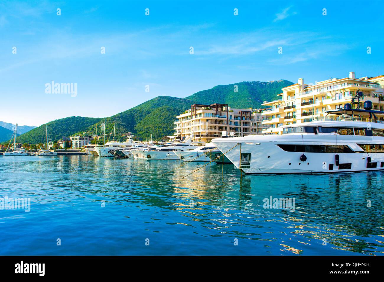 Tivat, Montenegro - June 18, 2022: Landscape of the yacht marina in ...
