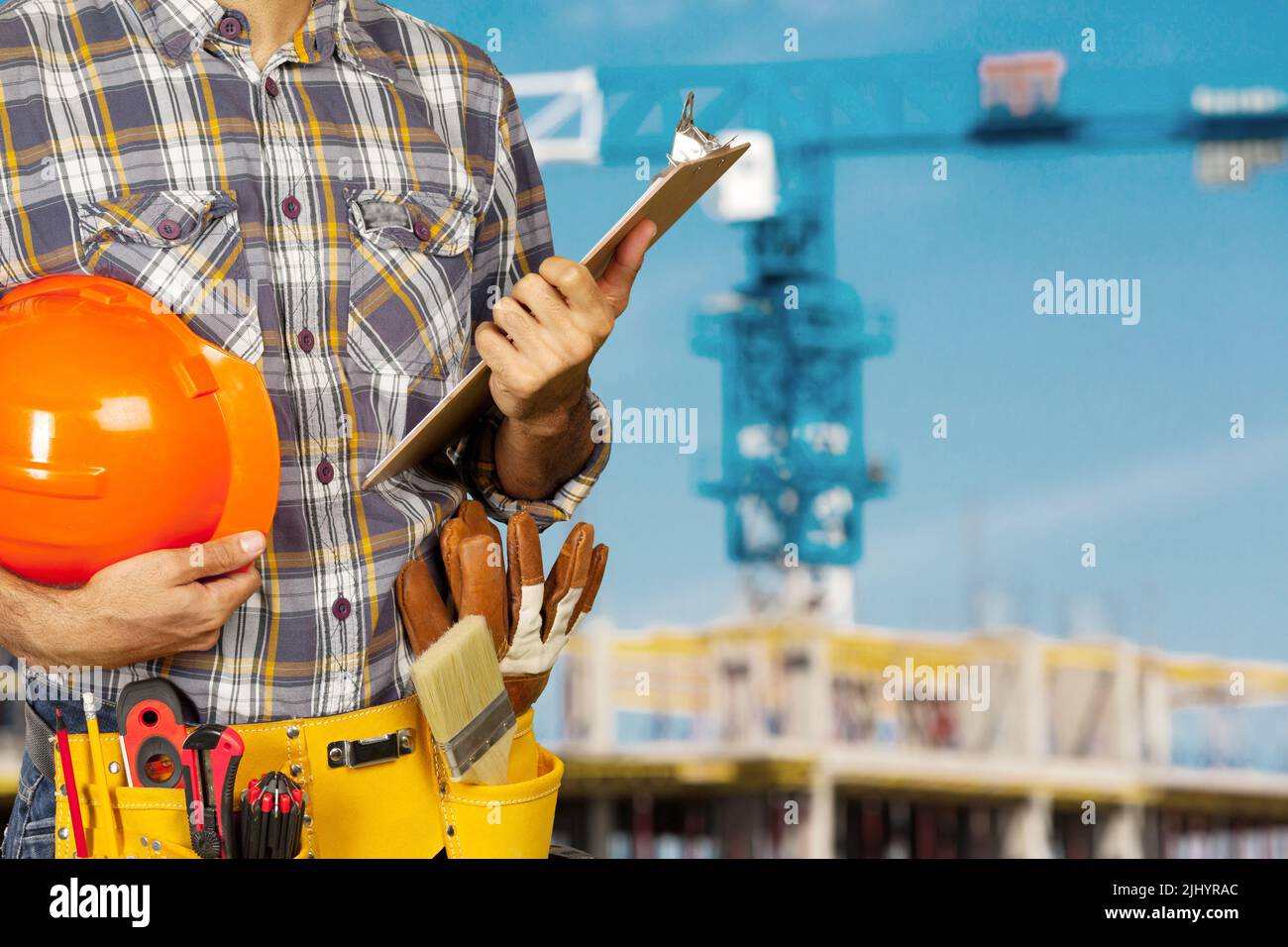 Contractor isolated over white background Stock Photo - Alamy