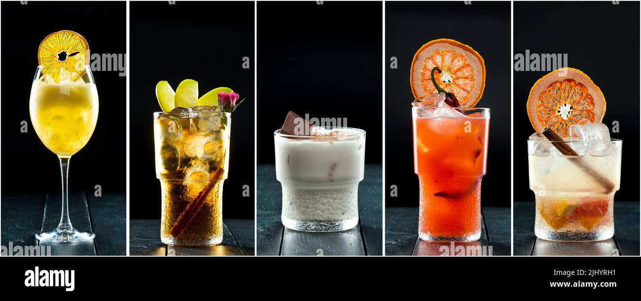 Cocktails collage hi-res stock photography and images - Alamy